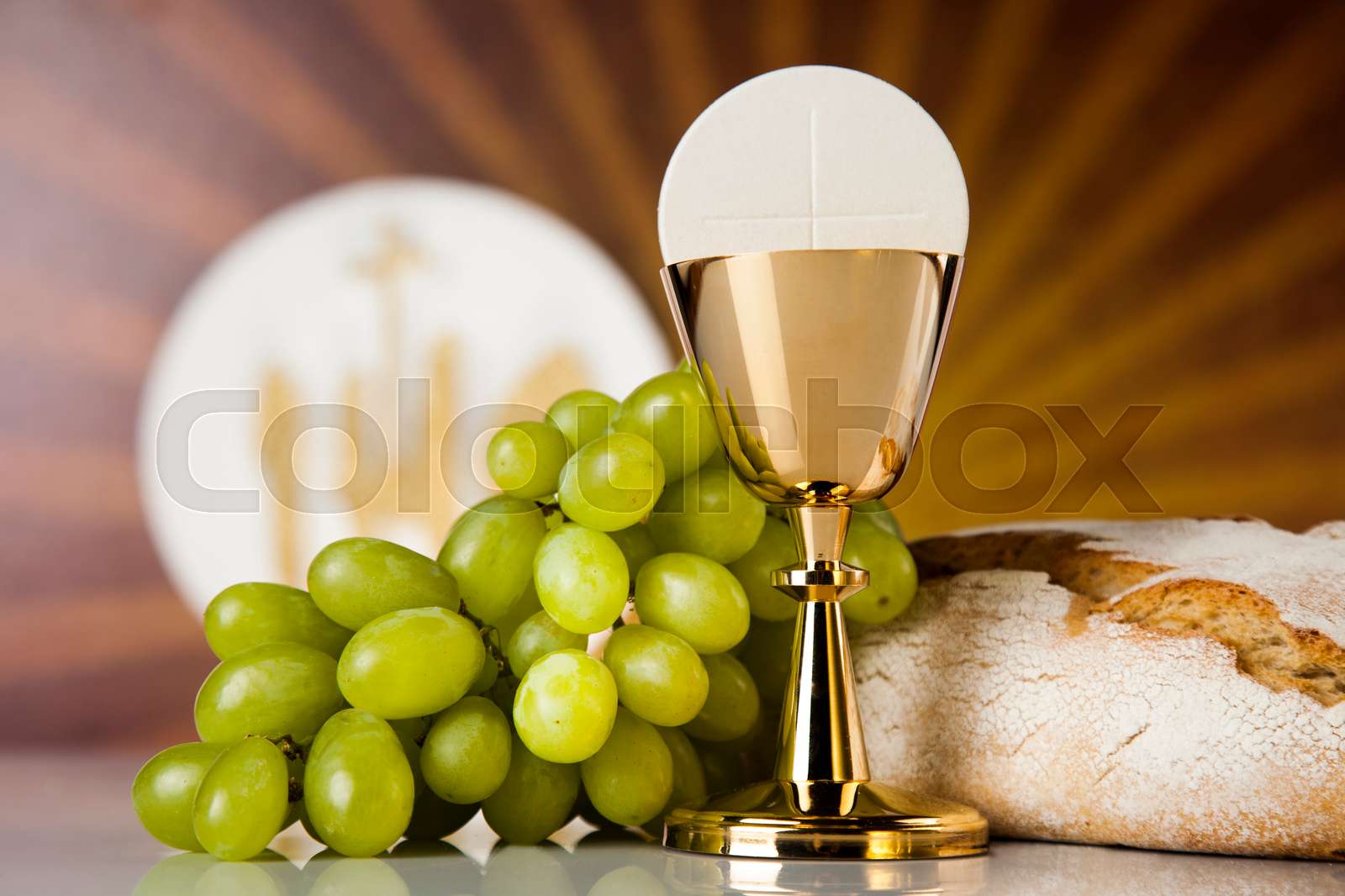 Holy Communion Bread, Wine for christianity religion | Stock image ...