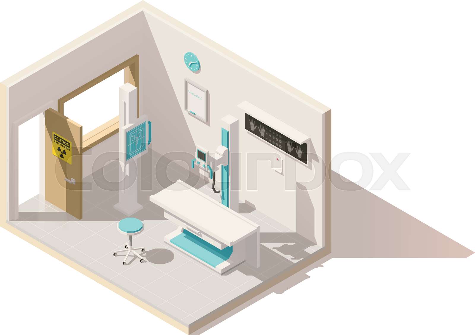 Vector isometric low poly x-ray machine | Stock vector | Colourbox