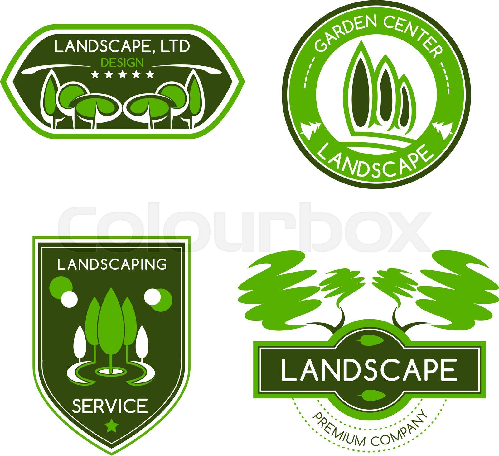 Landscape design studio label set | Stock vector | Colourbox