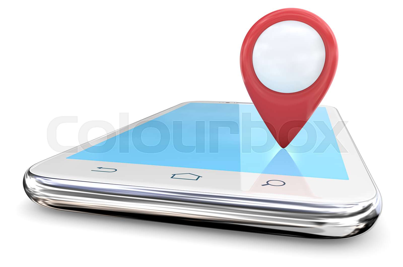 Red GPS Pointer on Smartphone. | Stock image | Colourbox