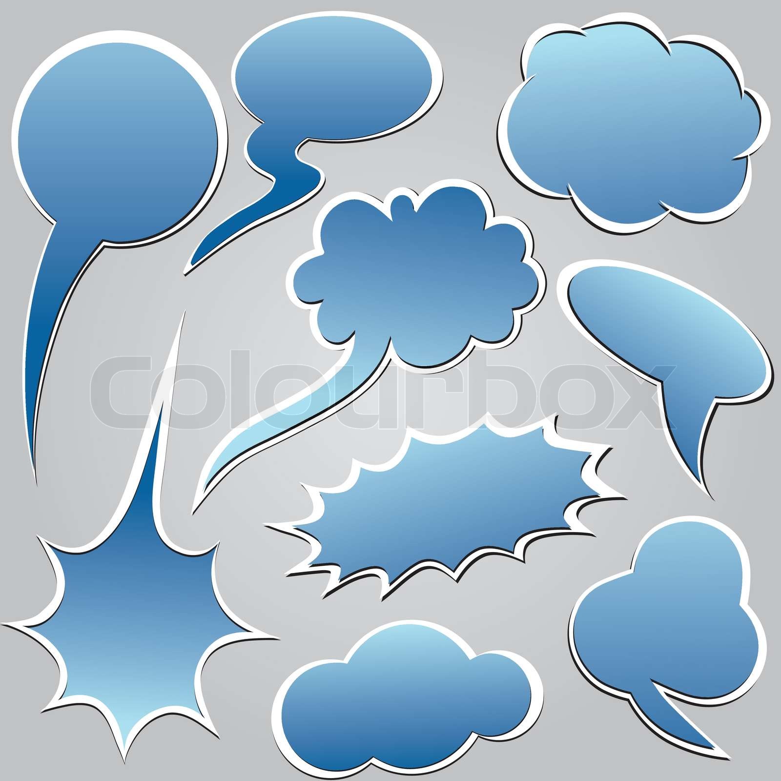 Blå tale og tanke boble / Dialog sky Vector version af dette billede ...