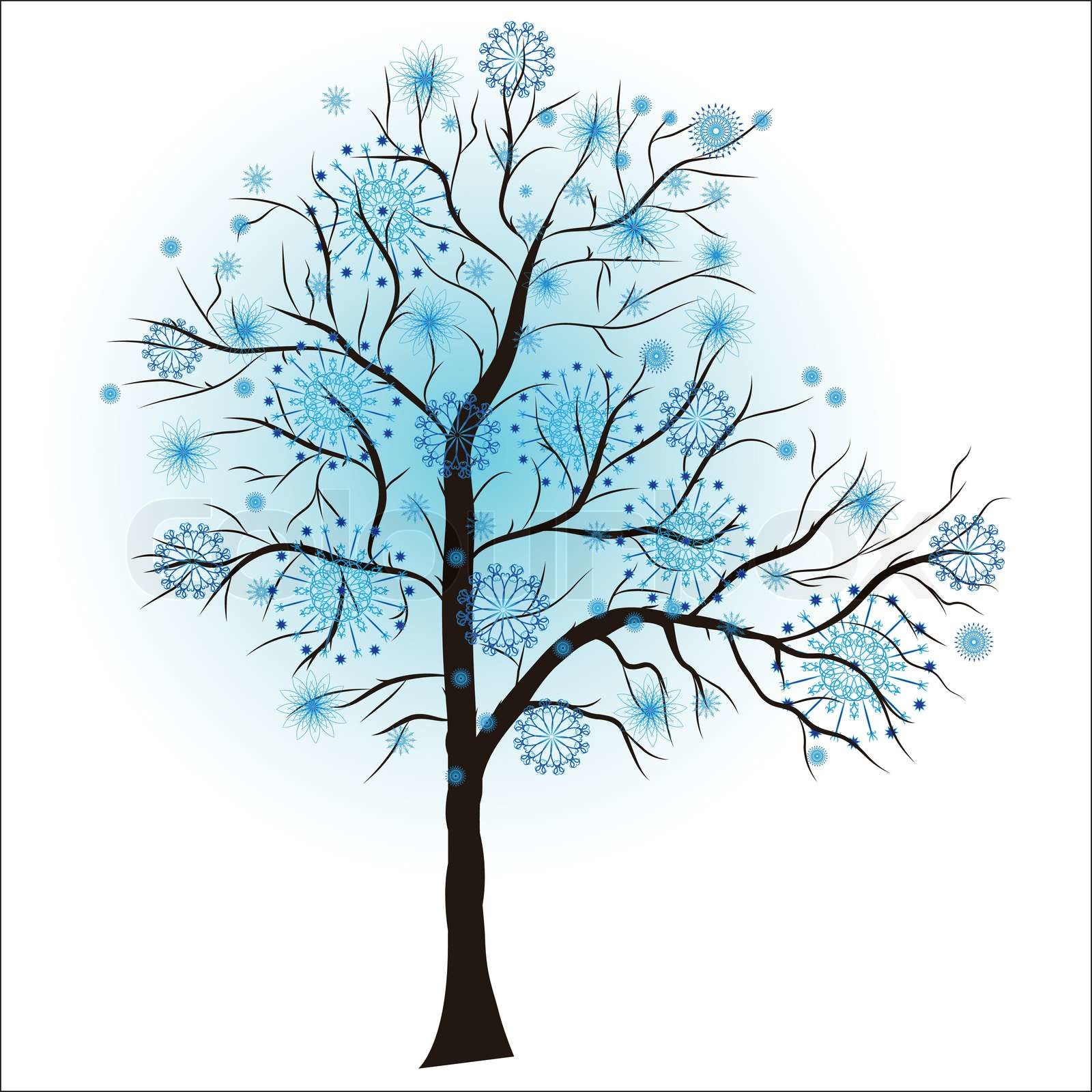 Winter Tree With Birds Clipart