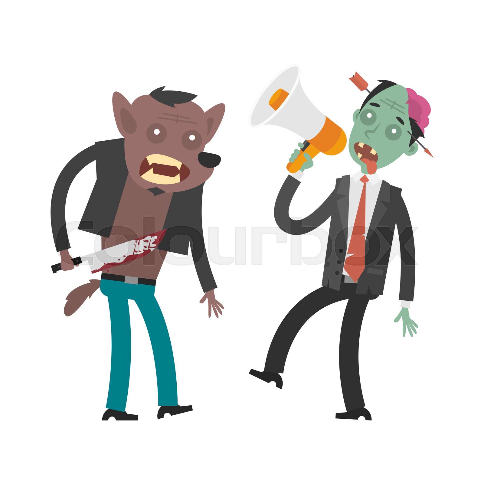 Characters werewolf and zombies | Stock vector | Colourbox
