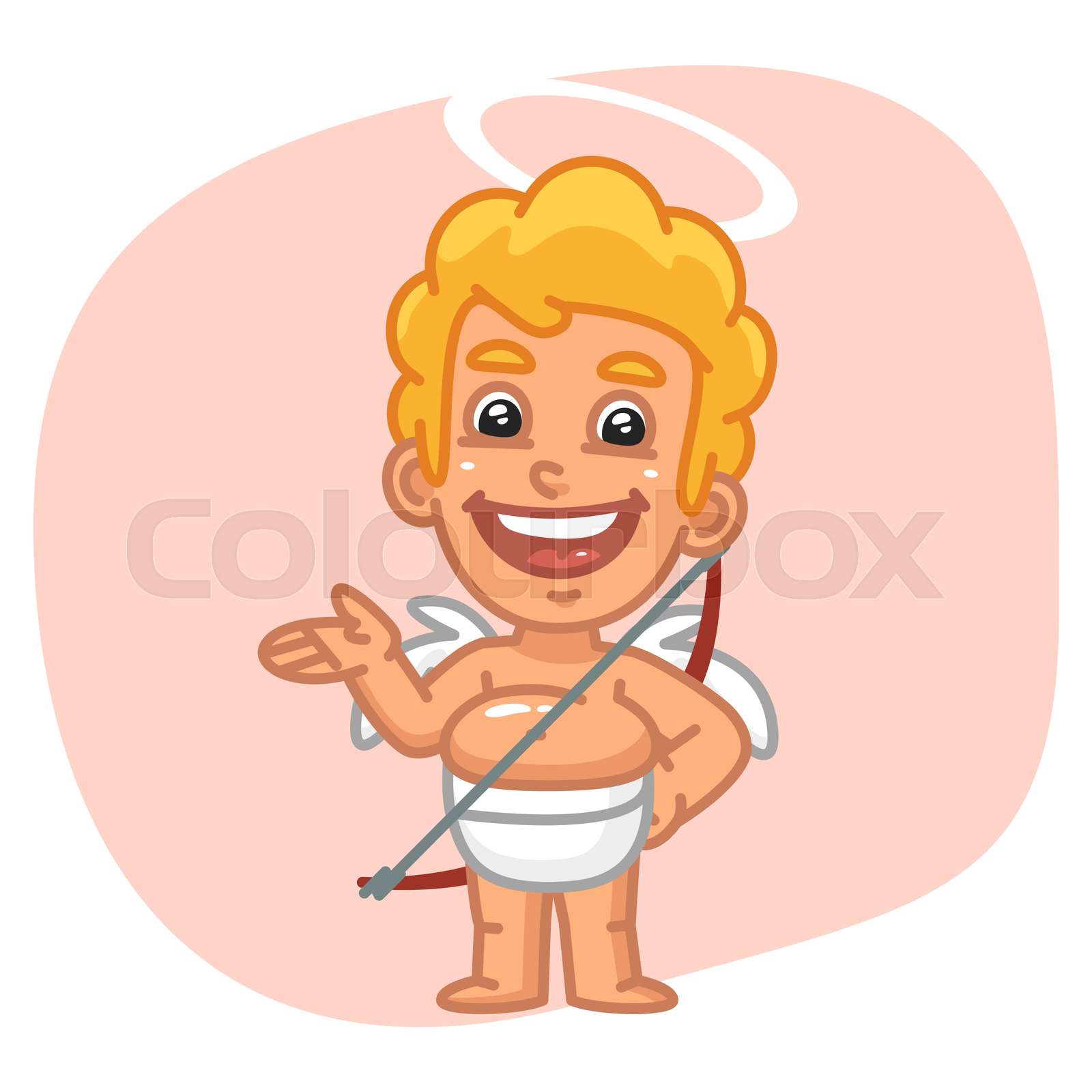 Cupid Laughs and Shows | Stock vector | Colourbox