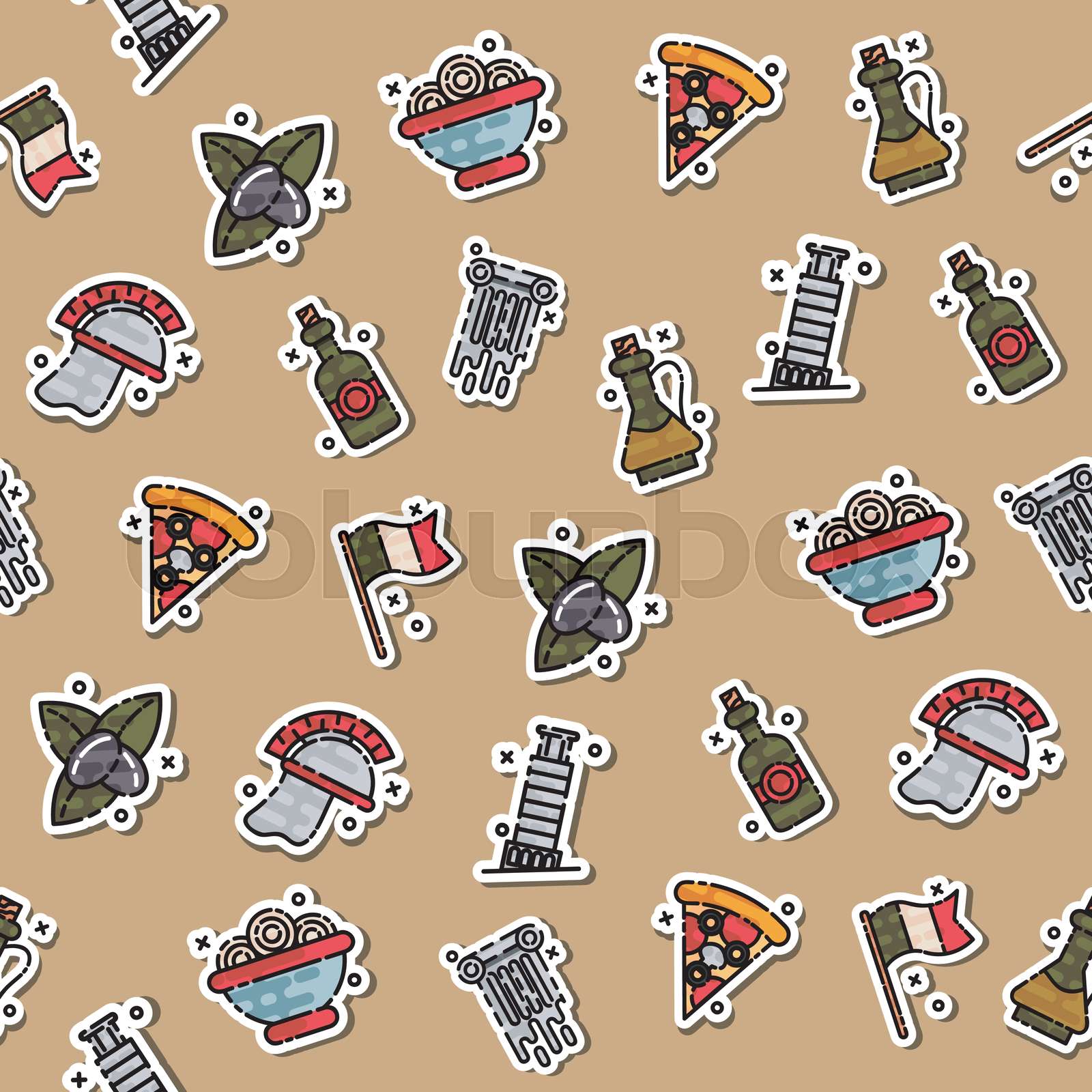 Colored italy pattern | Stock vector | Colourbox