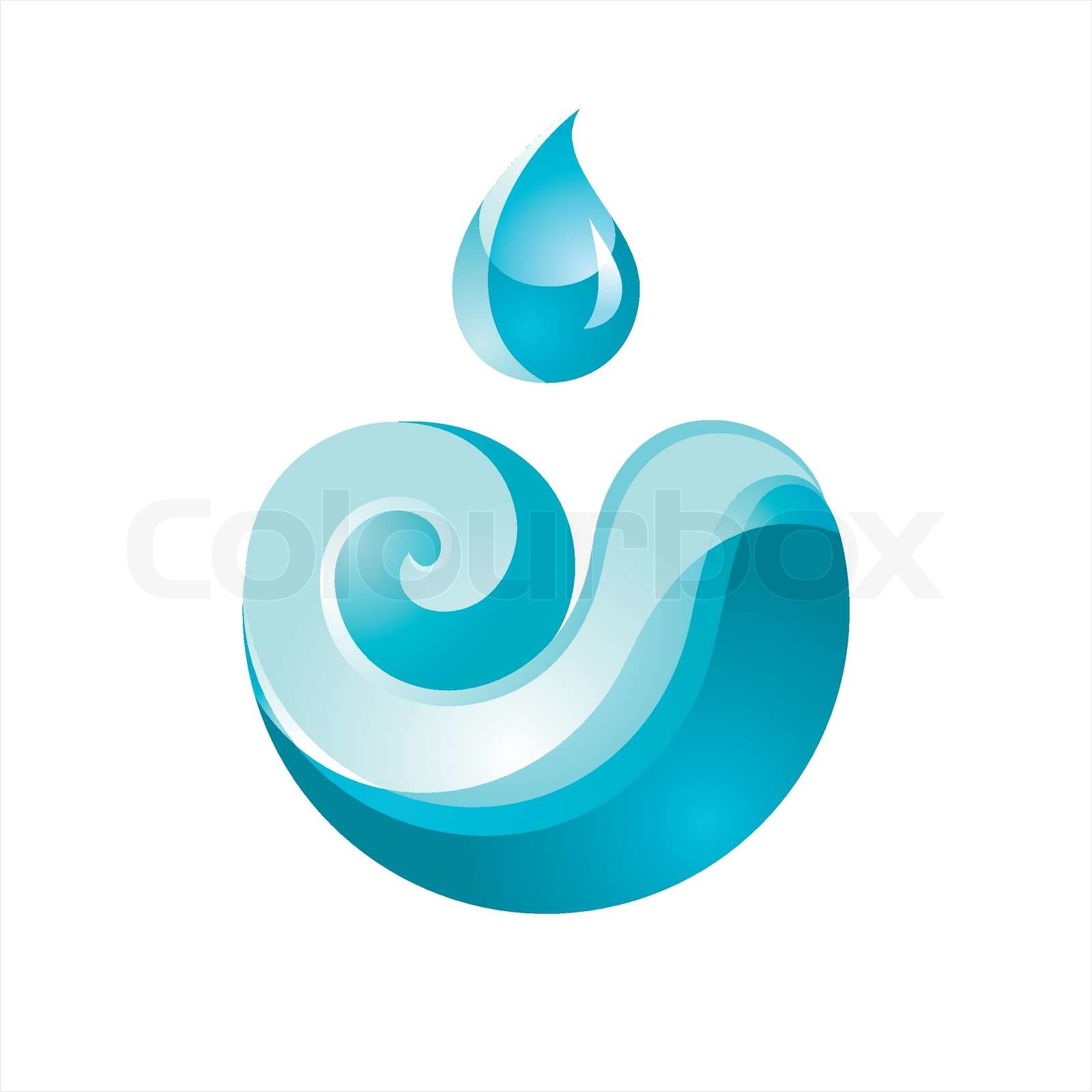 Sign Wave with a Drop blue | Stock vector | Colourbox