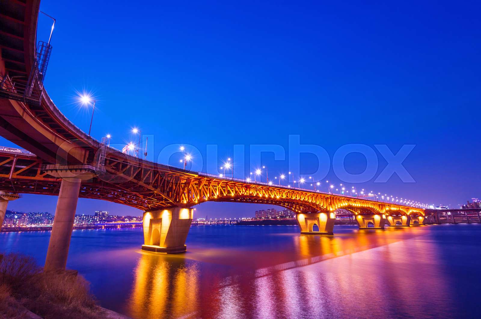 Seongsu bridge at night in seoul,korea | Stock image | Colourbox