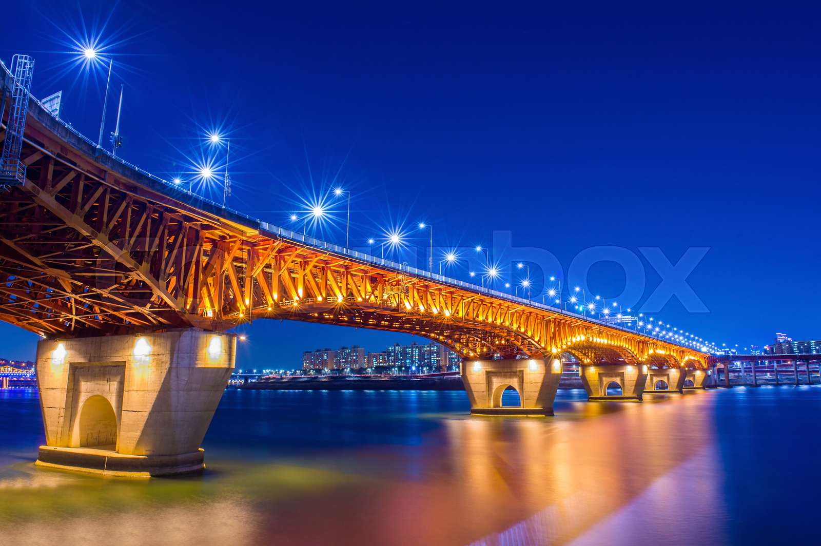 Seongsu bridge at night in seoul,korea | Stock image | Colourbox
