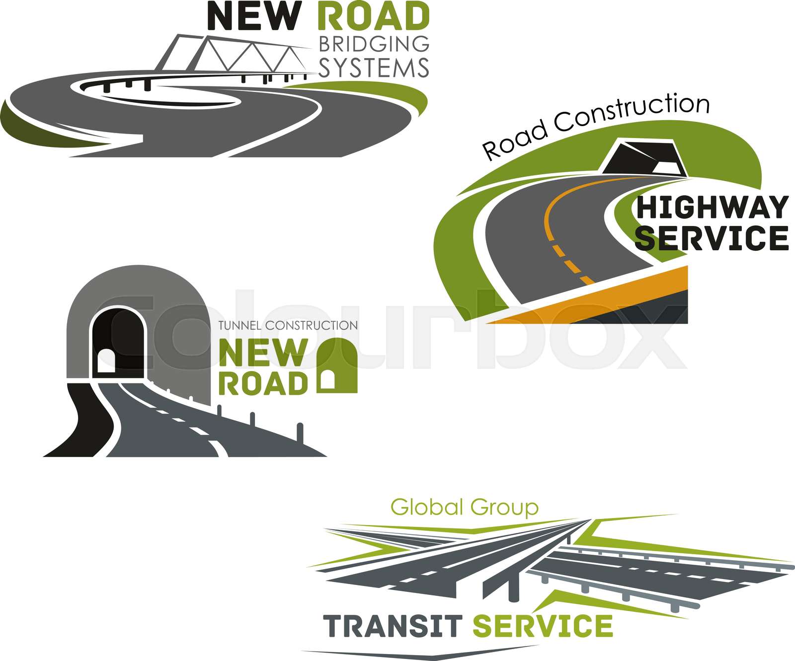 vej, logo, vejbane | Stock vektor | Colourbox