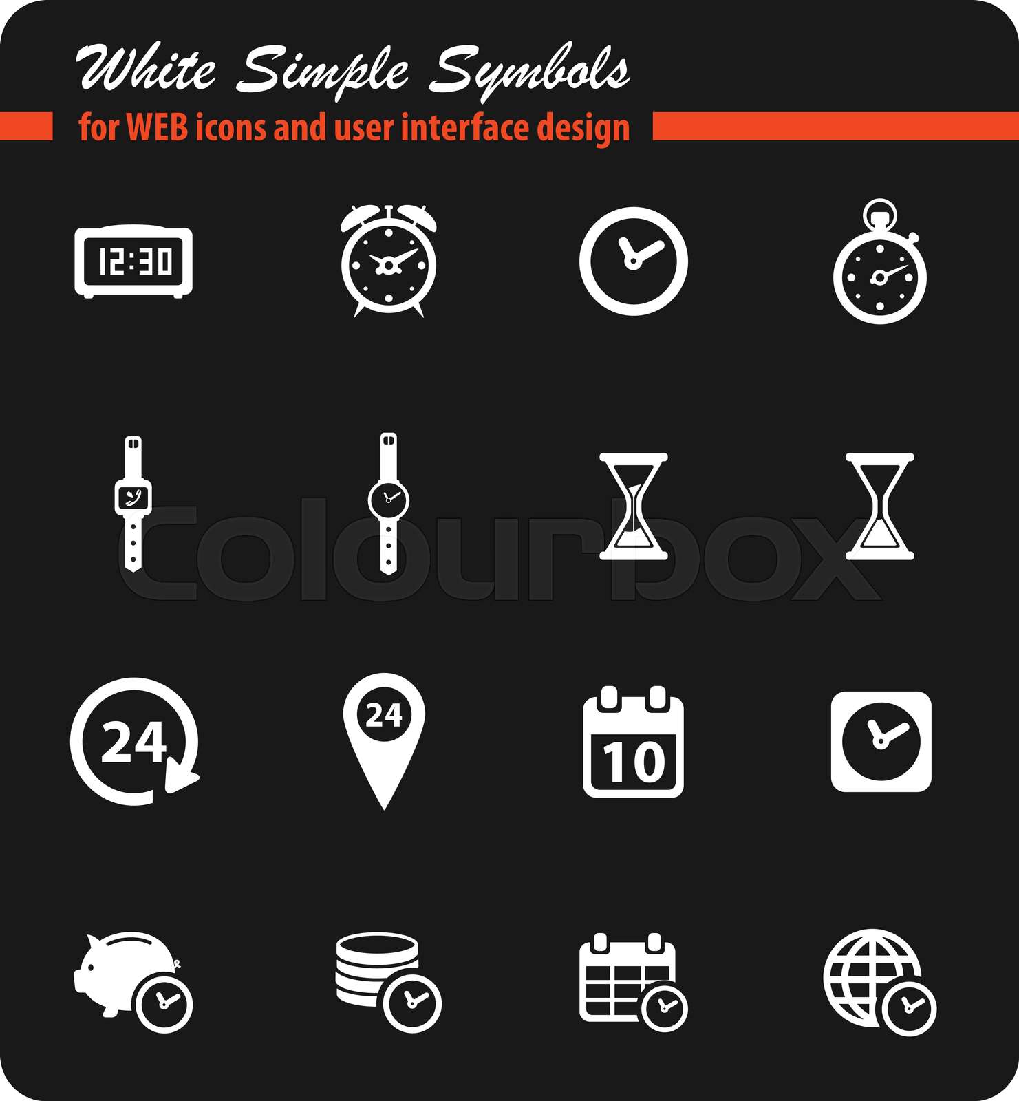 time icon set | Stock vector | Colourbox