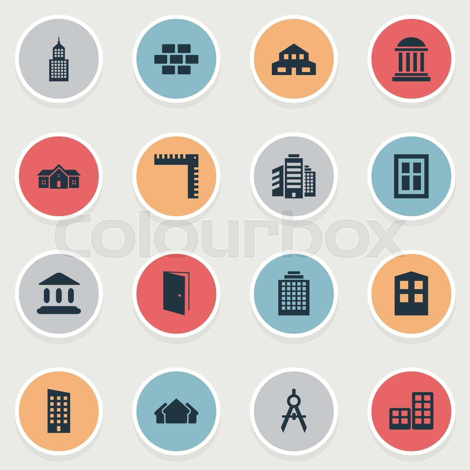 Vector Illustration Set Of Simple Construction Icons. Elements Academy ...