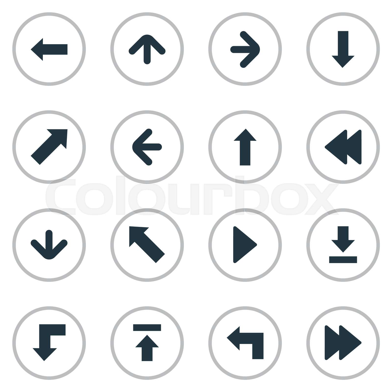 Vector Illustration Set Of Simple Indicator Icons. Elements Downwards ...