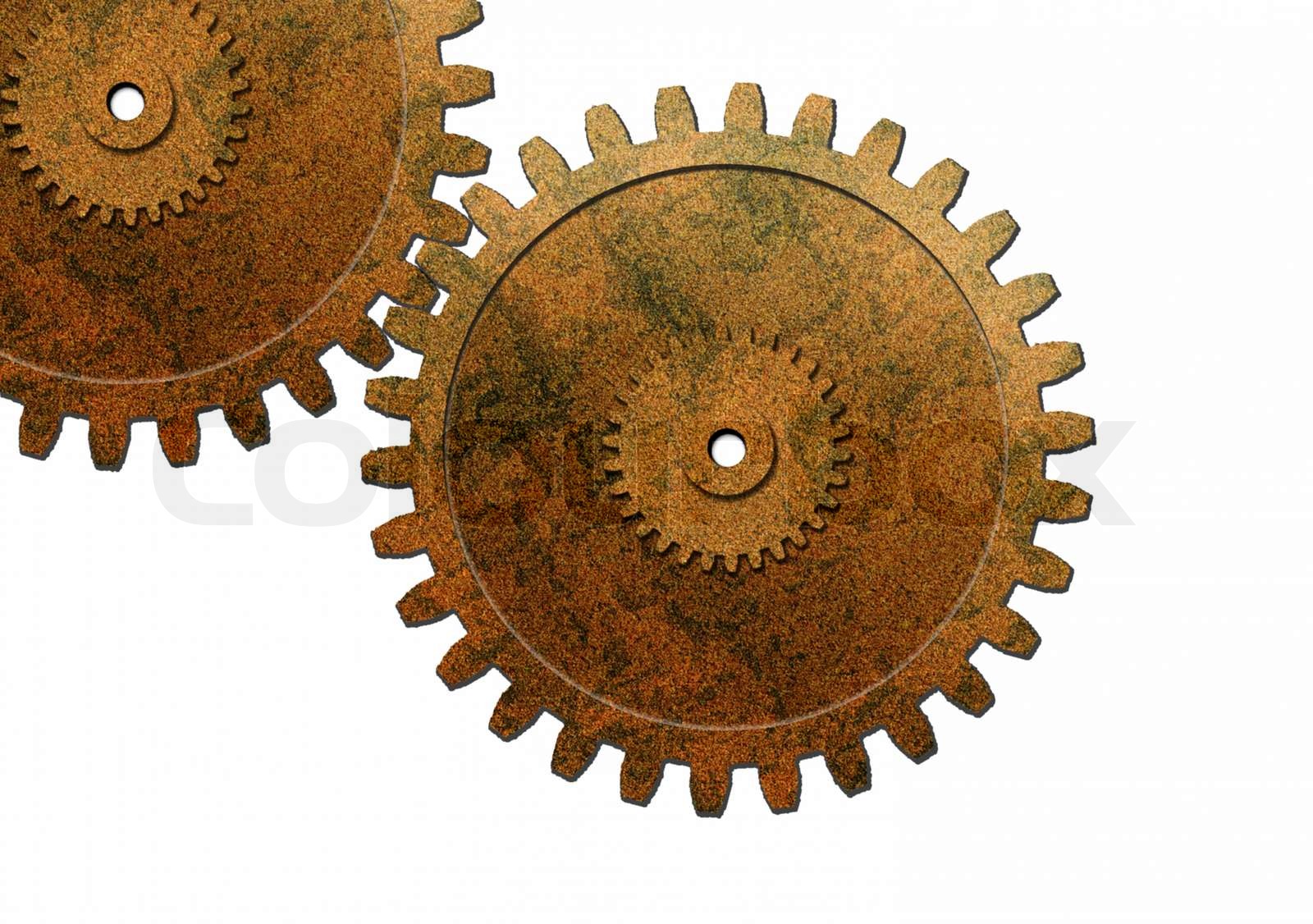 zwei Getriebe in Kfz-Motoren auf weißem Hintergrund verwendet | Stock ...