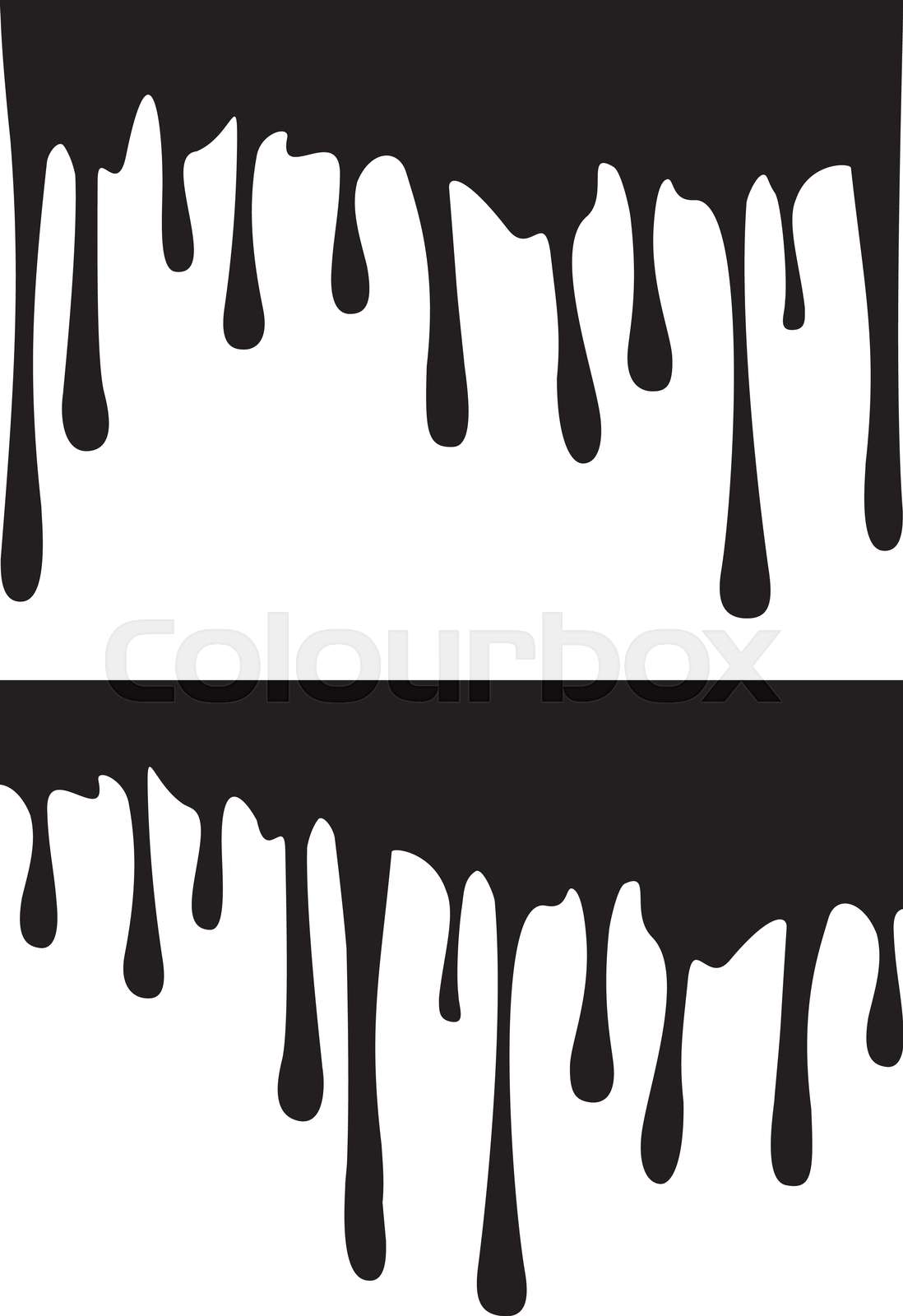 Pair of black paint drips. Vector illustration for your design. | Stock ...