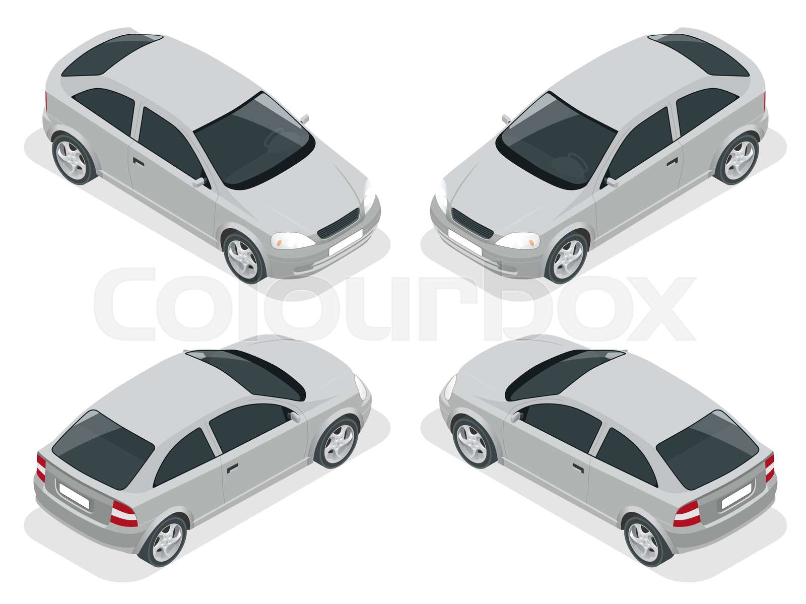 Isometric car. Hatchback | Stock vector | Colourbox