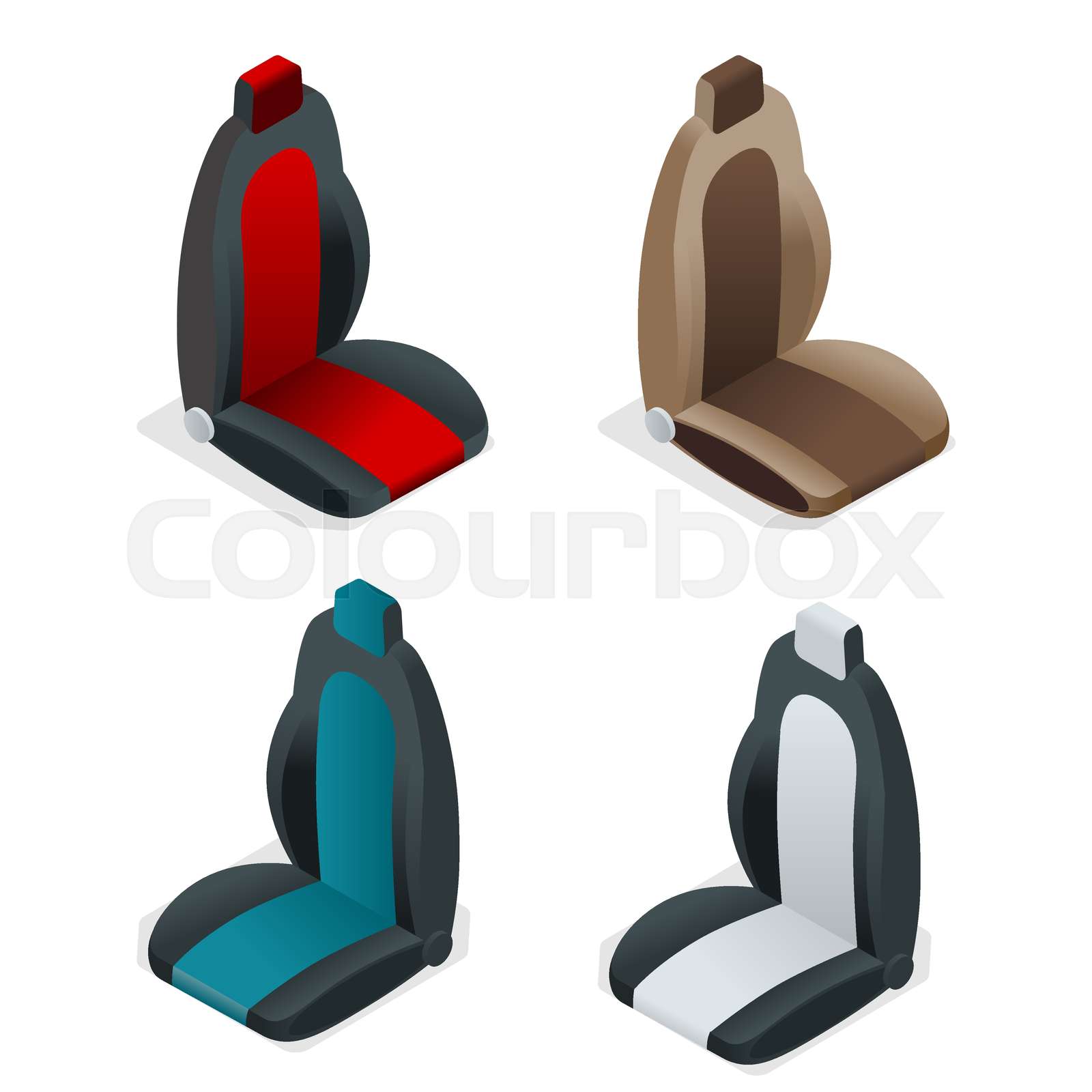 Isometric Modern set of car seat icons | Stock vector | Colourbox