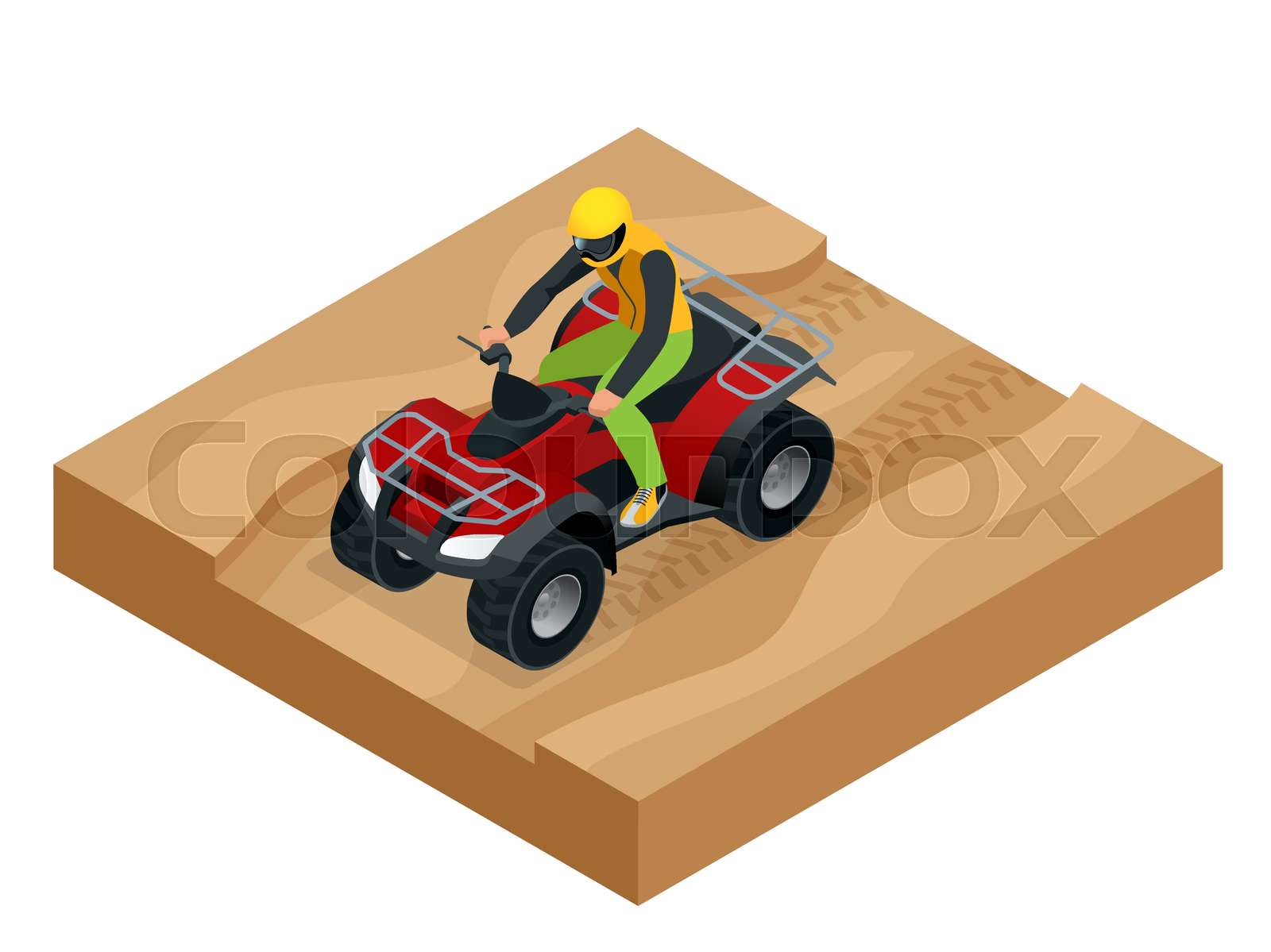 ATV rider in the action. | Stock vector | Colourbox