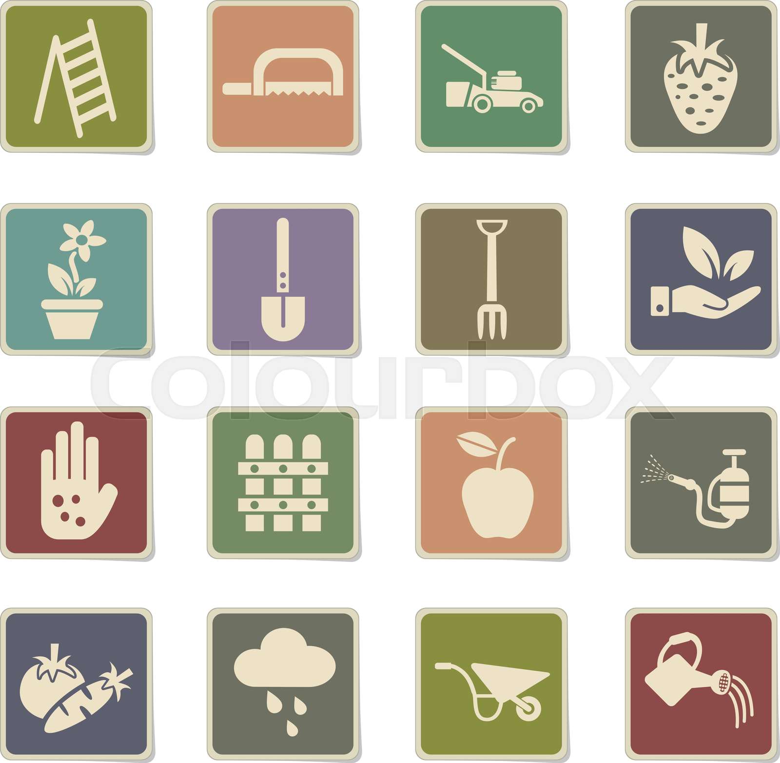 gardening icon set | Stock vector | Colourbox