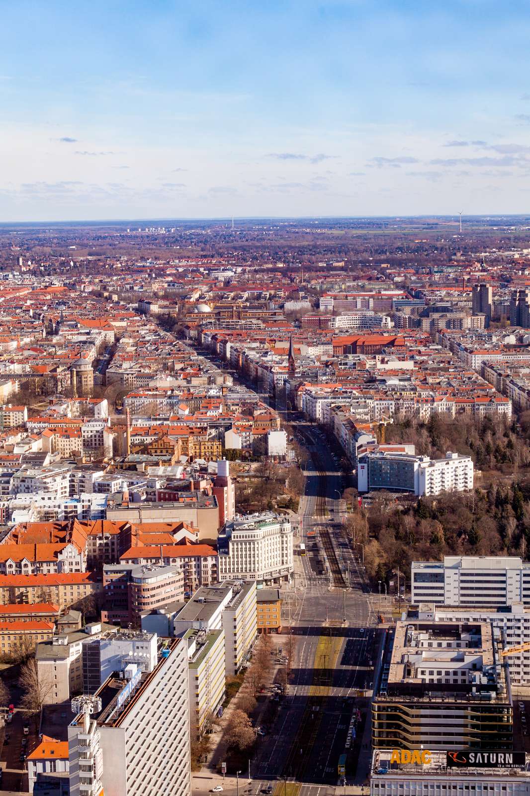 Aerial bird eye view of the city of Berlin Germany. Berlin skyline ...