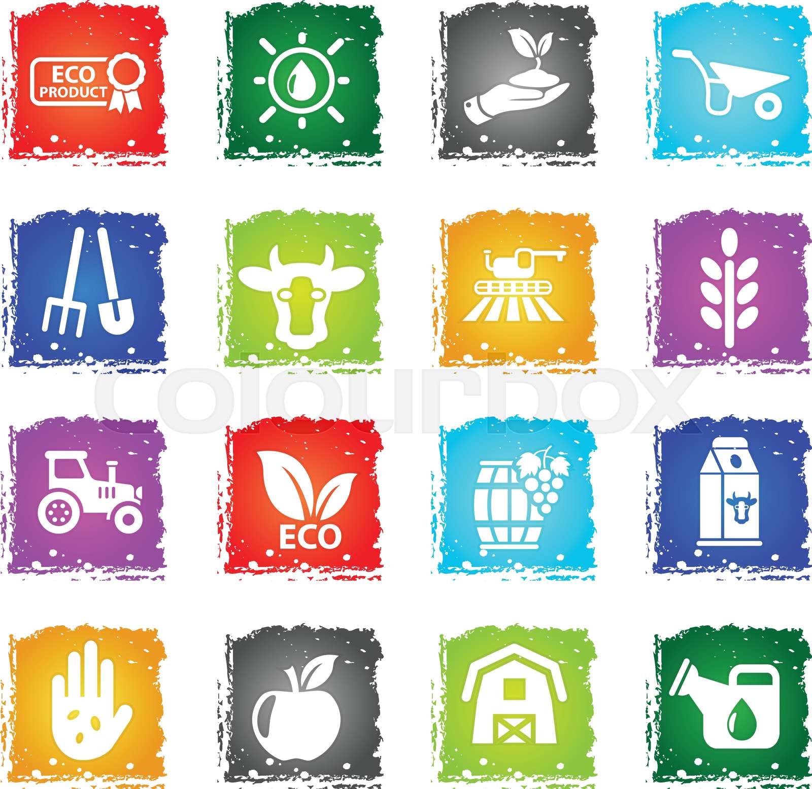 agricultural icon set | Stock vector | Colourbox