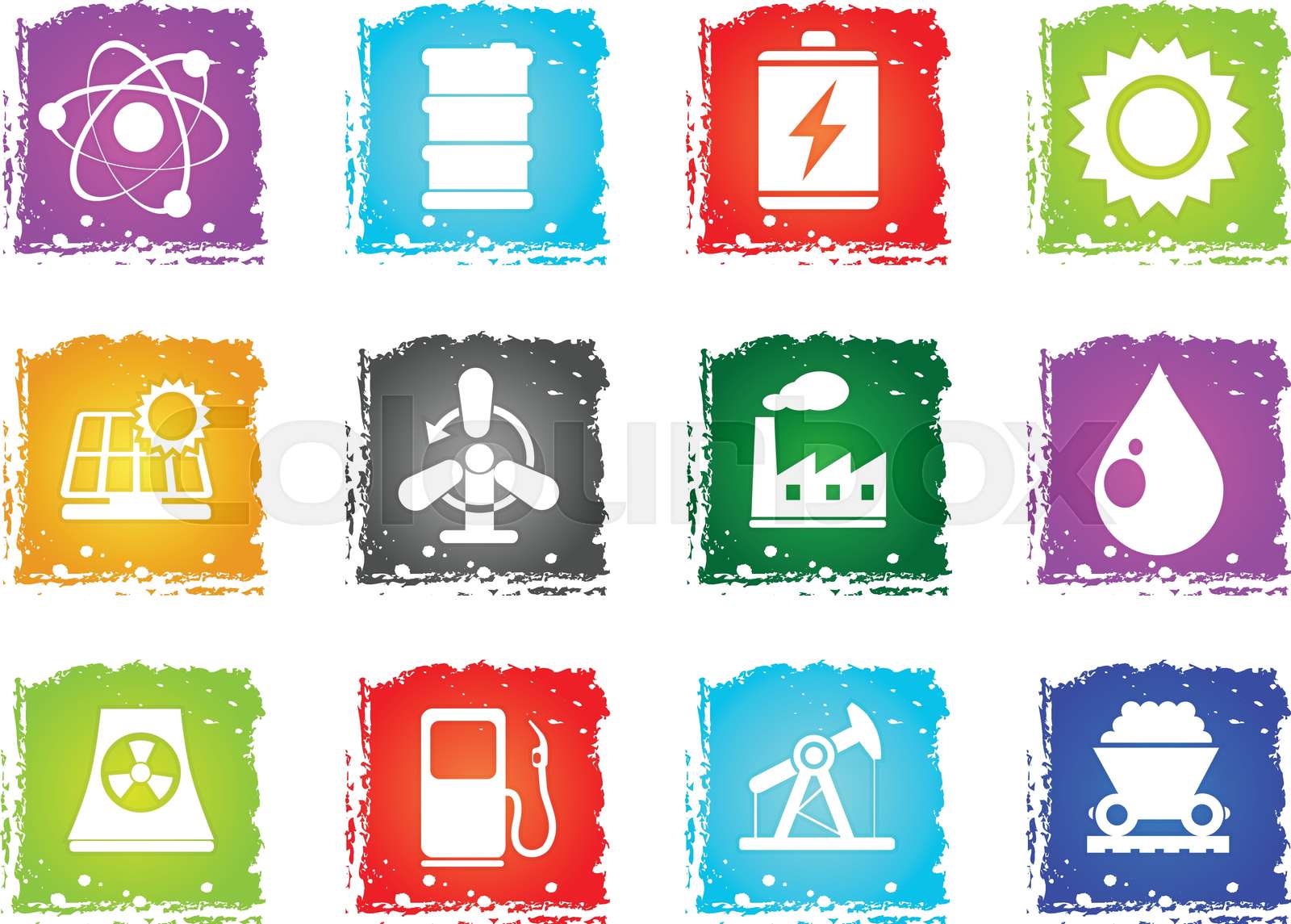 Icon Set, Energy and Industry | Stock vector | Colourbox