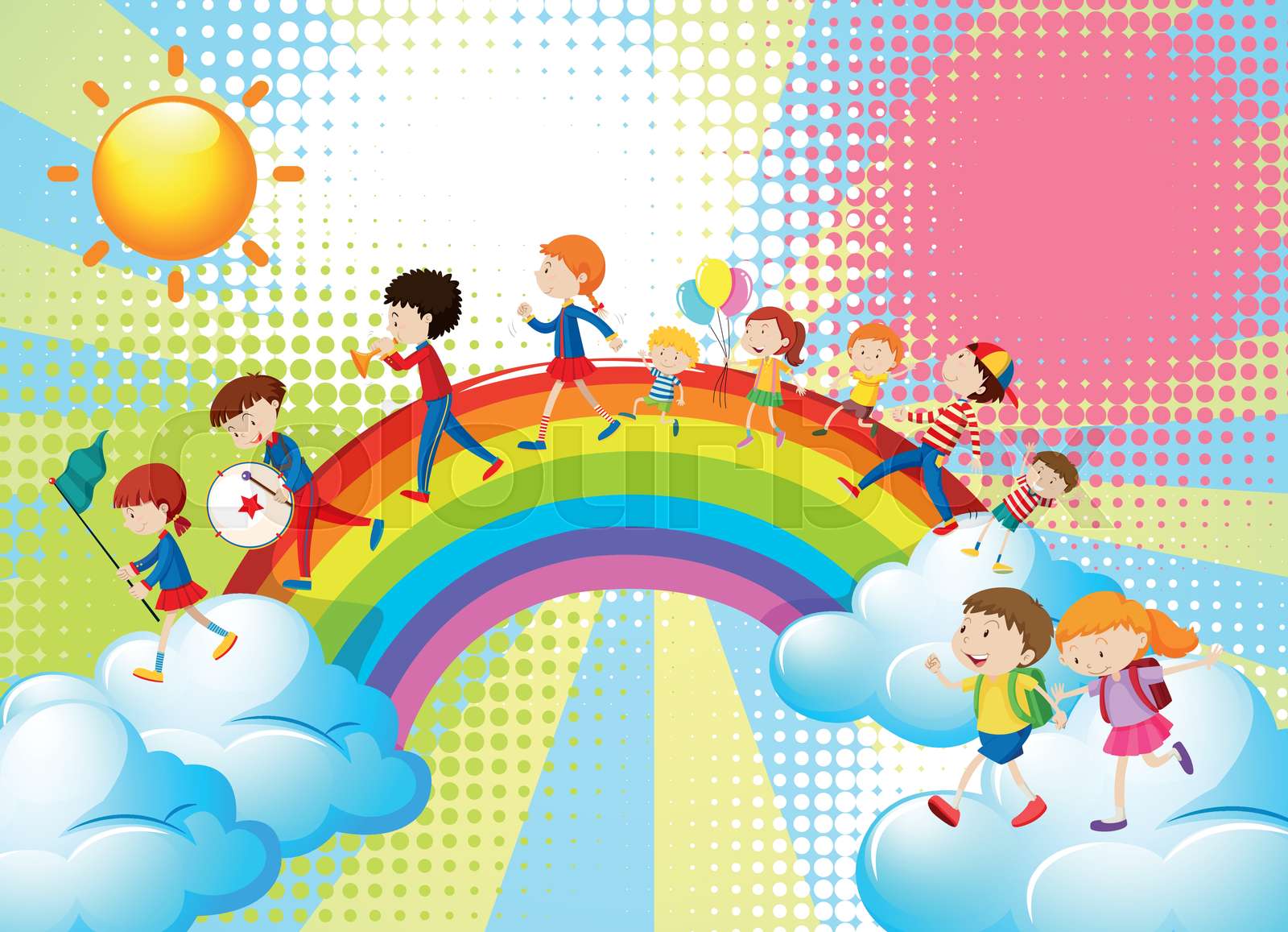 barn, horn, tegning | Stock vektor | Colourbox