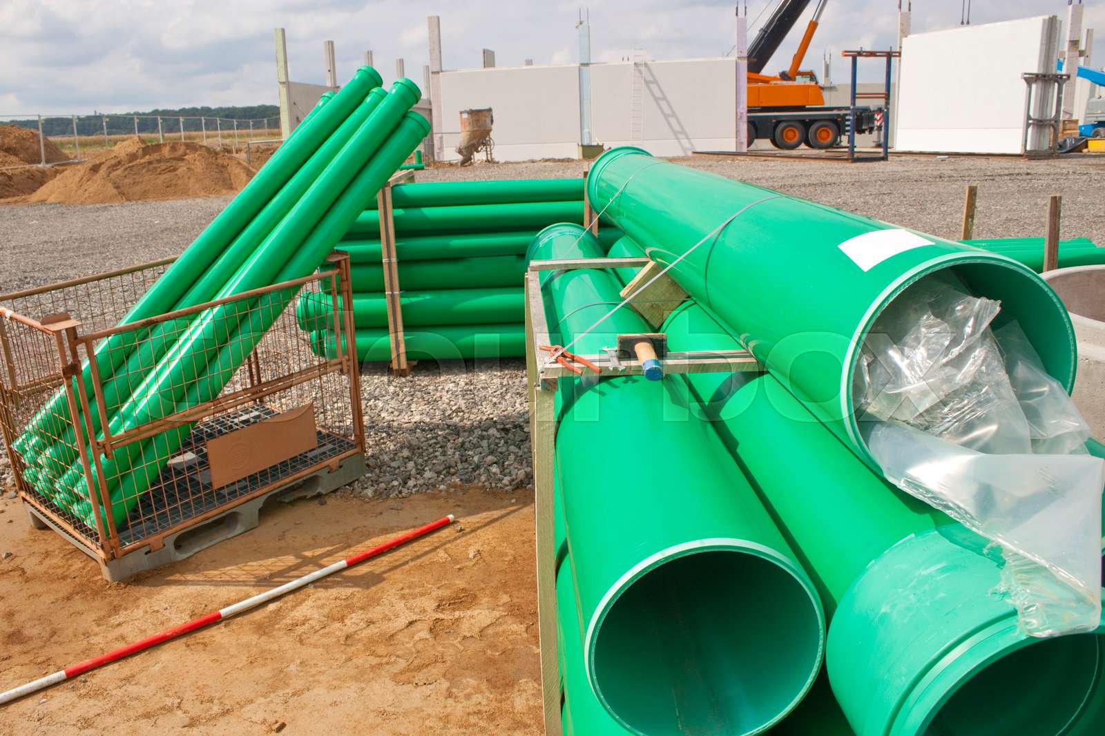 Green sewer pipes | Stock image | Colourbox