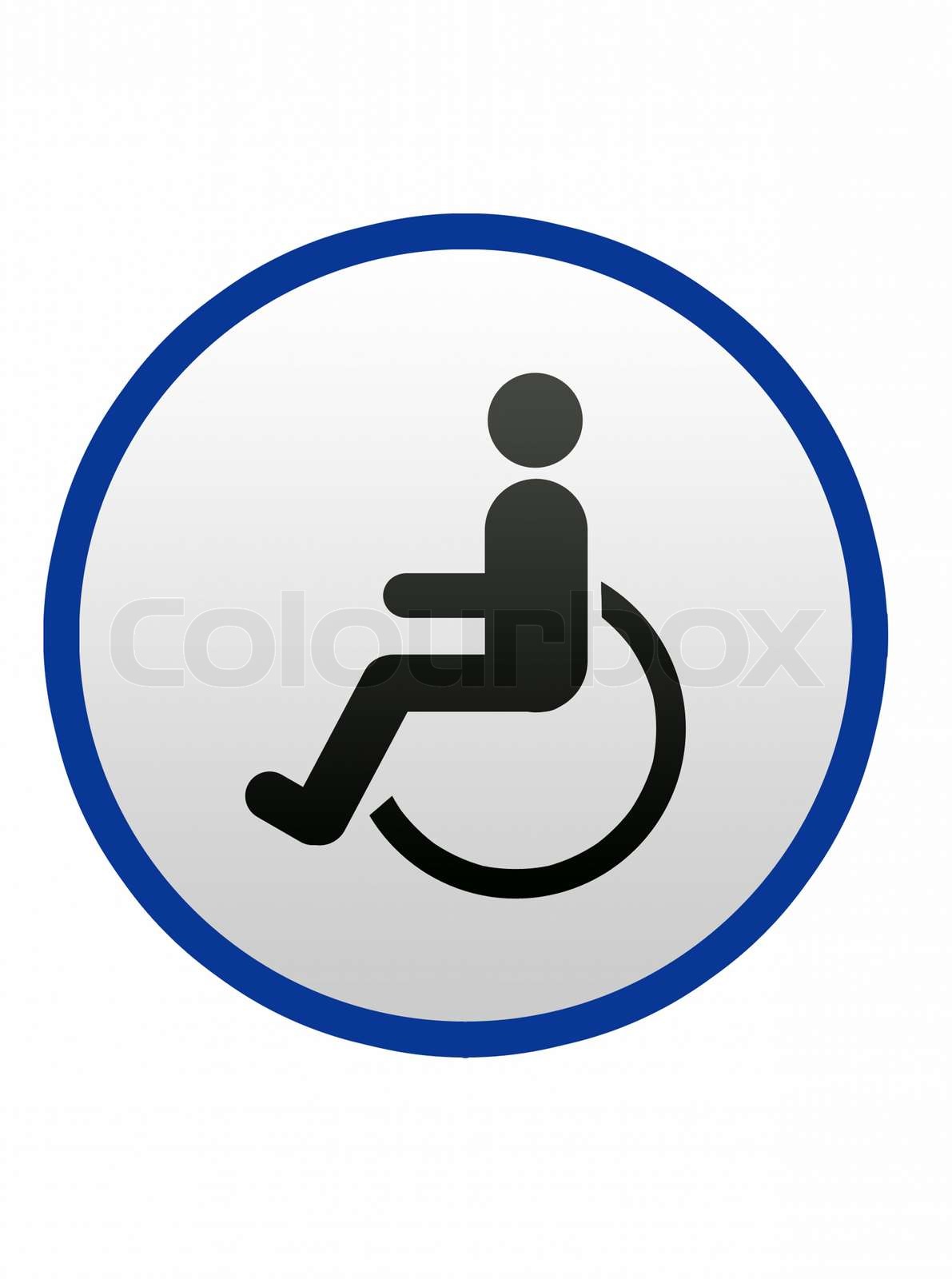 Blau Behinderte Zeichen auf weißem Hintergrund , Illustration | Stock ...