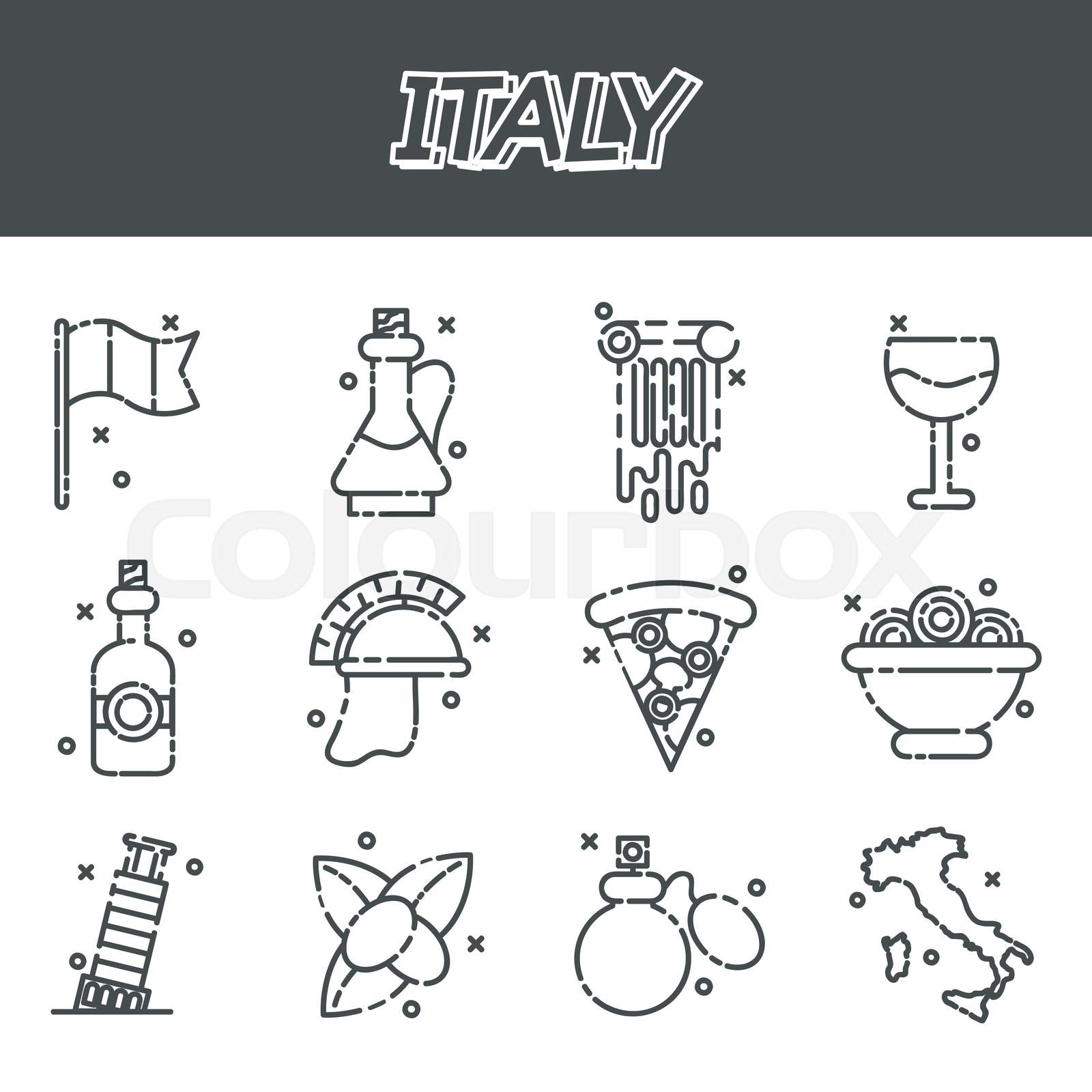 Italy icons set | Stock vector | Colourbox