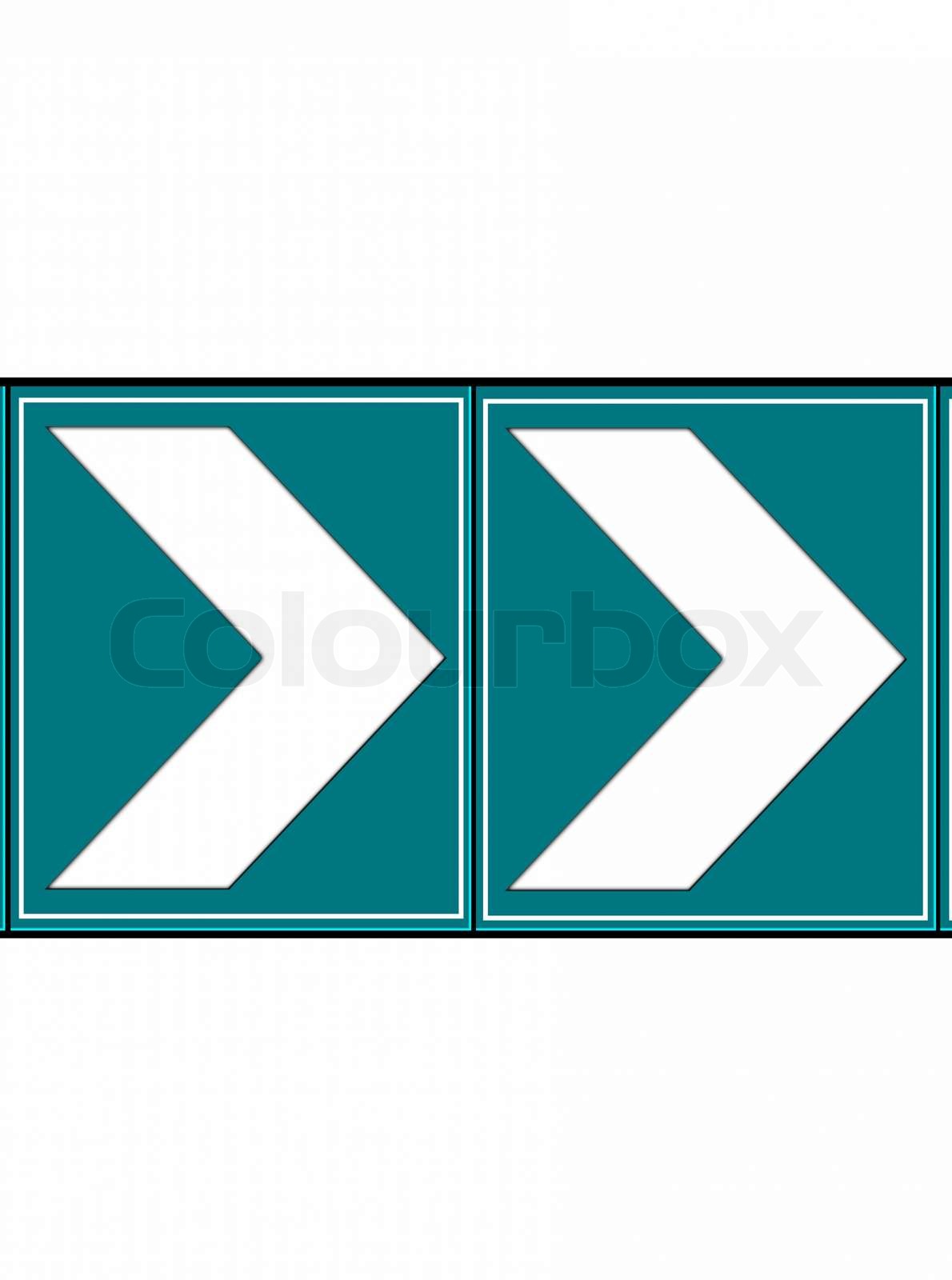 directional arrow sign to right isolated on white | Stock image | Colourbox