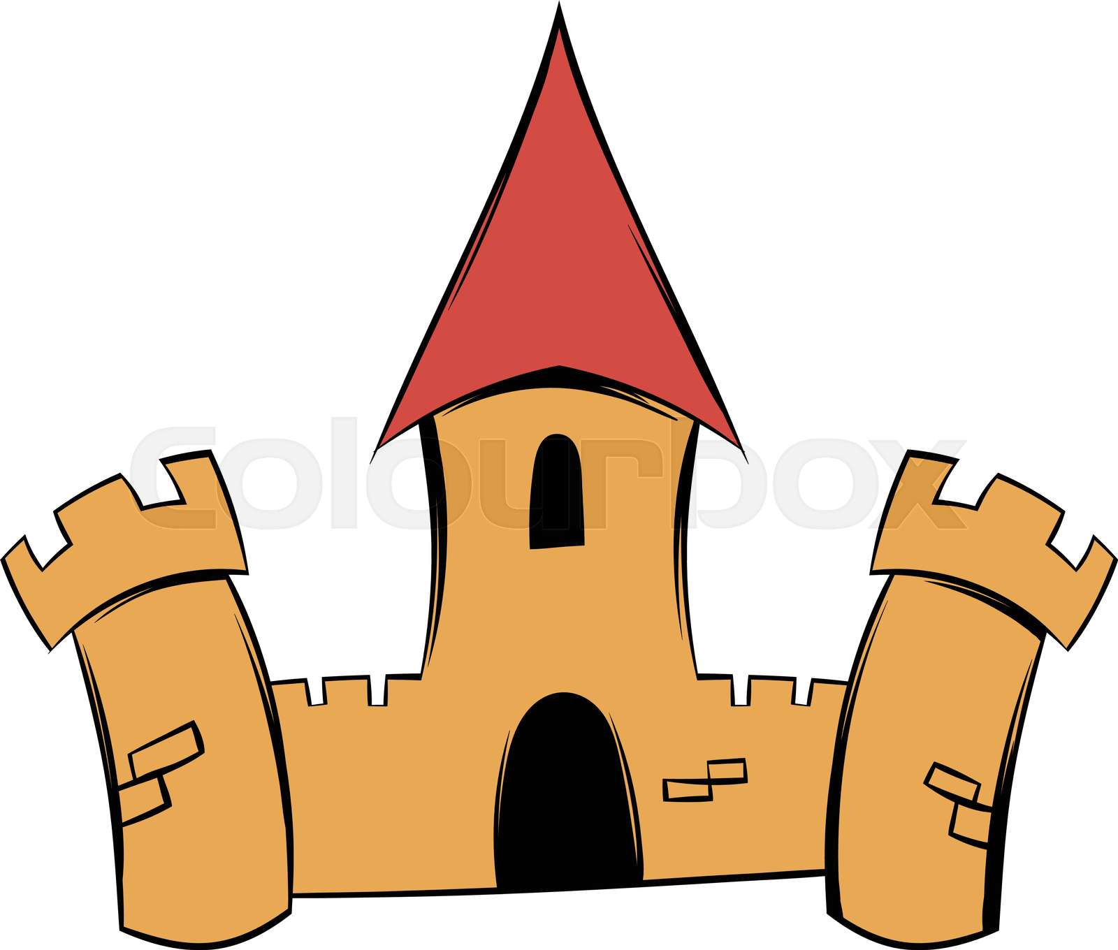 mittelalterlich, cartoon, turm | Stock-Vektor | Colourbox