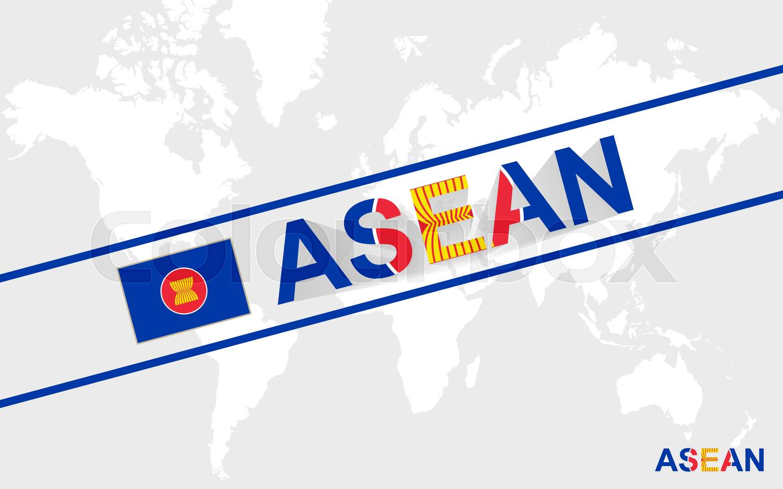 ASEAN flag and text illustration | Stock vector | Colourbox