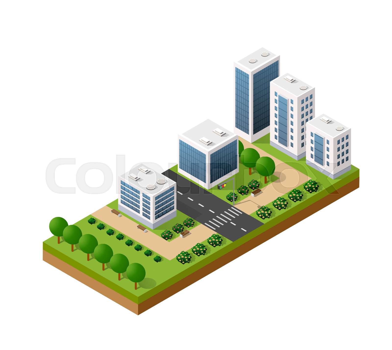 top view of the city | Stock vector | Colourbox