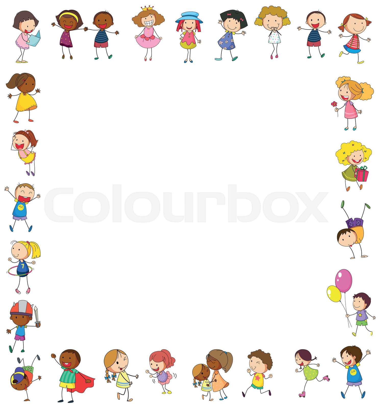 Frame template with happy children | Stock vector | Colourbox