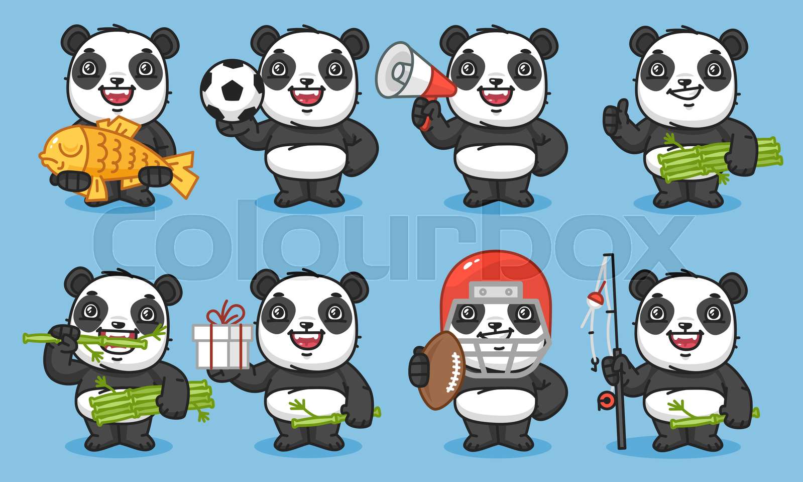 Panda Set Characters Part 2 | Stock vector | Colourbox