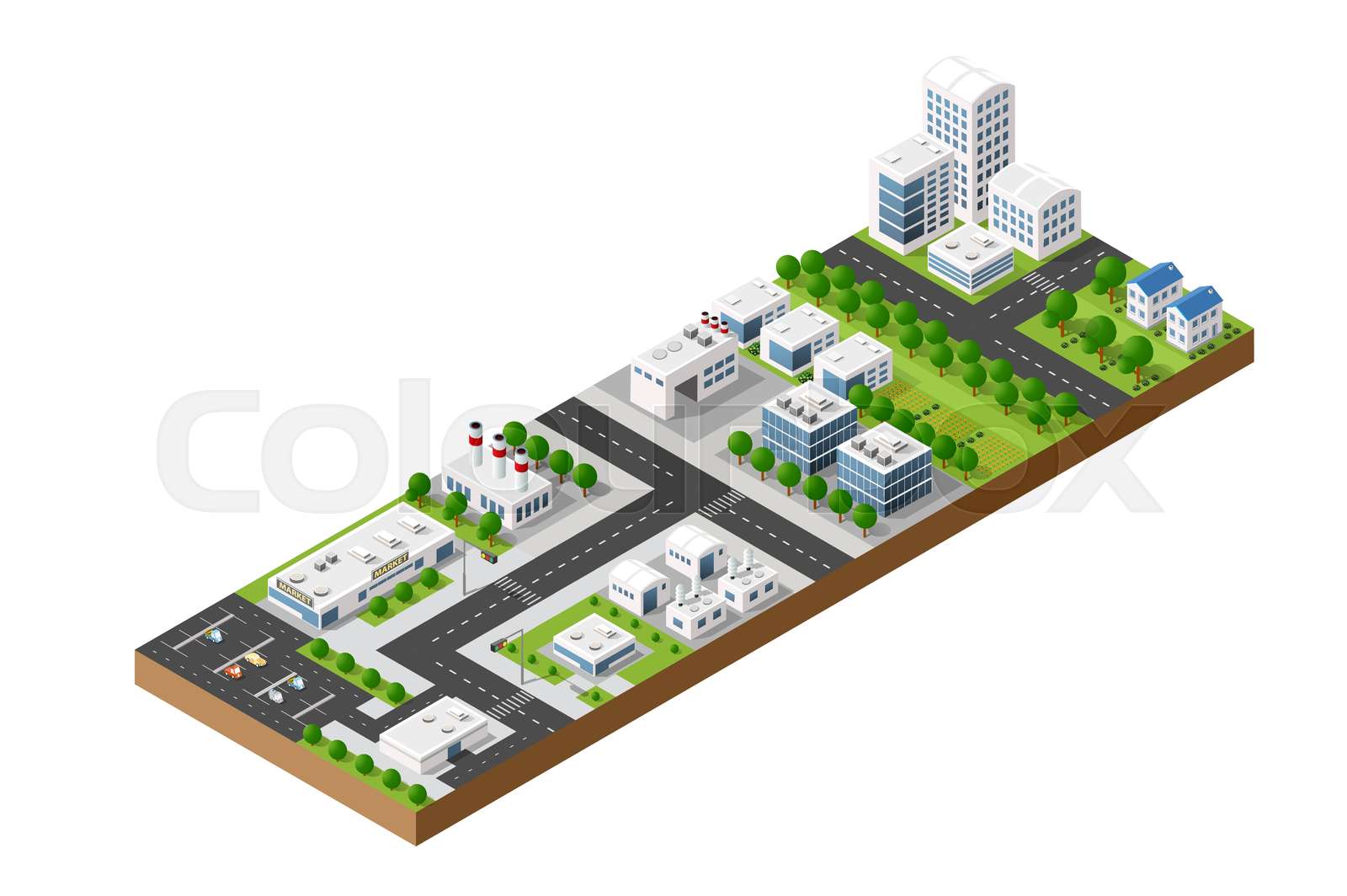 top view of the city | Stock vector | Colourbox