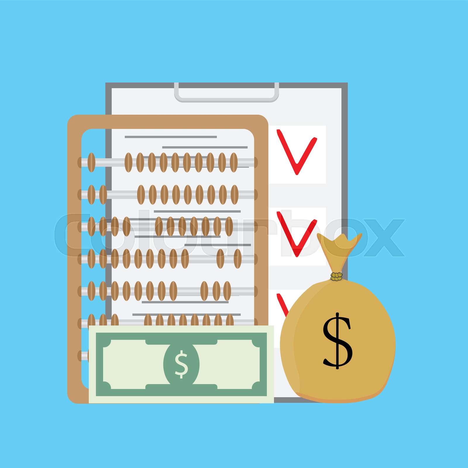 Check and count money | Stock vector | Colourbox