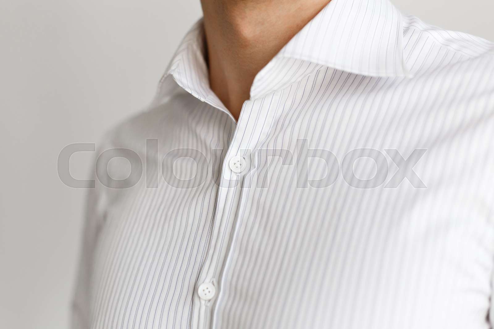 White shirt on the businessman. Unbuttoned collar. | Stock image ...