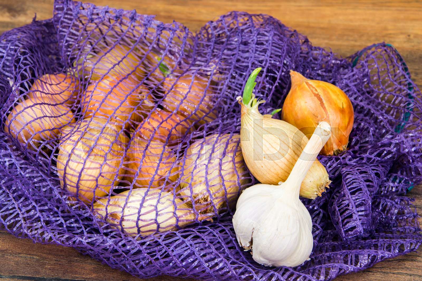 Onion in a grid | Stock image | Colourbox