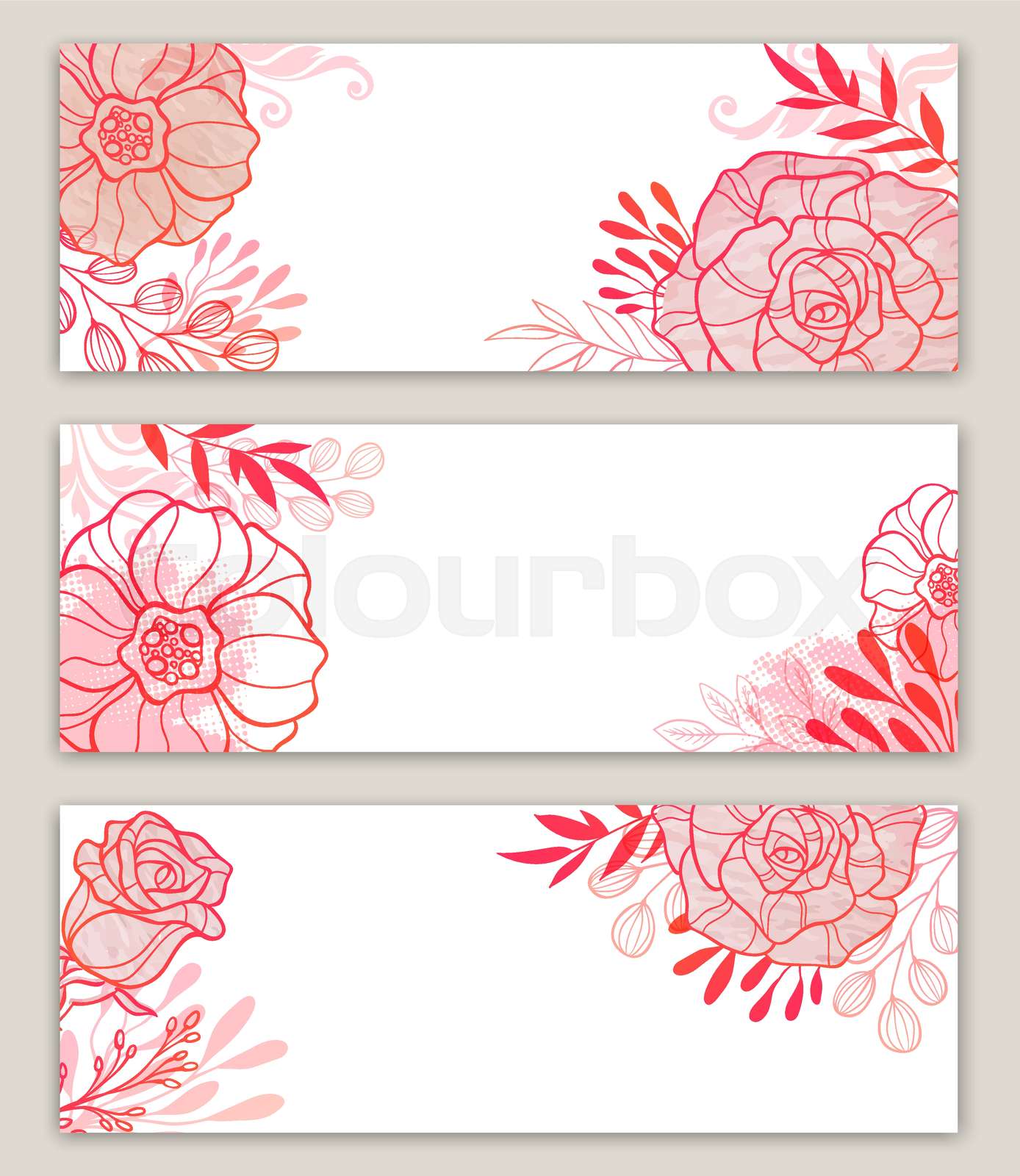 Pink Floral banners | Stock vector | Colourbox
