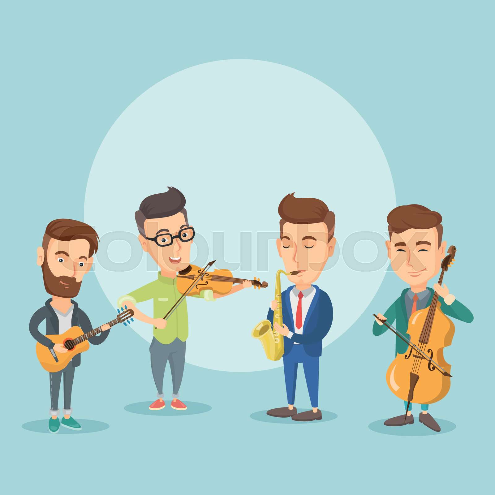 cartoon, cello, spieler | Stock-Vektor | Colourbox