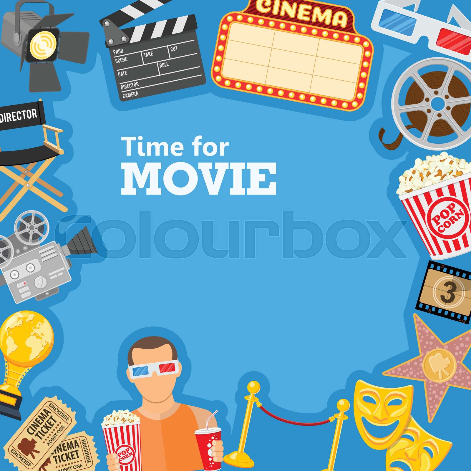 Cinema and Movie time | Stock vector | Colourbox