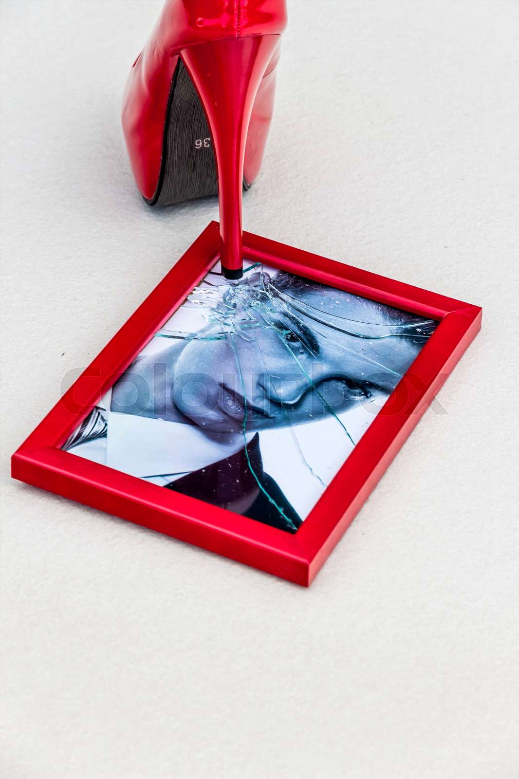 picture frames and heeled shoe | Stock image | Colourbox