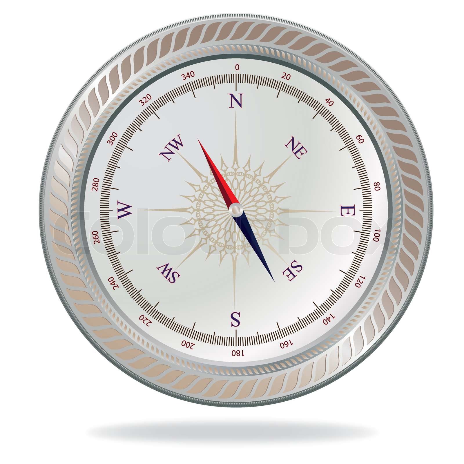 Vektor-Illustration von retro Silber Kompass. | Stock-Vektor | Colourbox