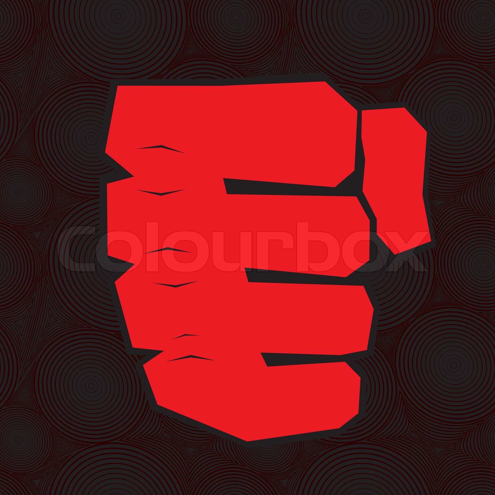 Red clenched fist hand vector | Stock vector | Colourbox