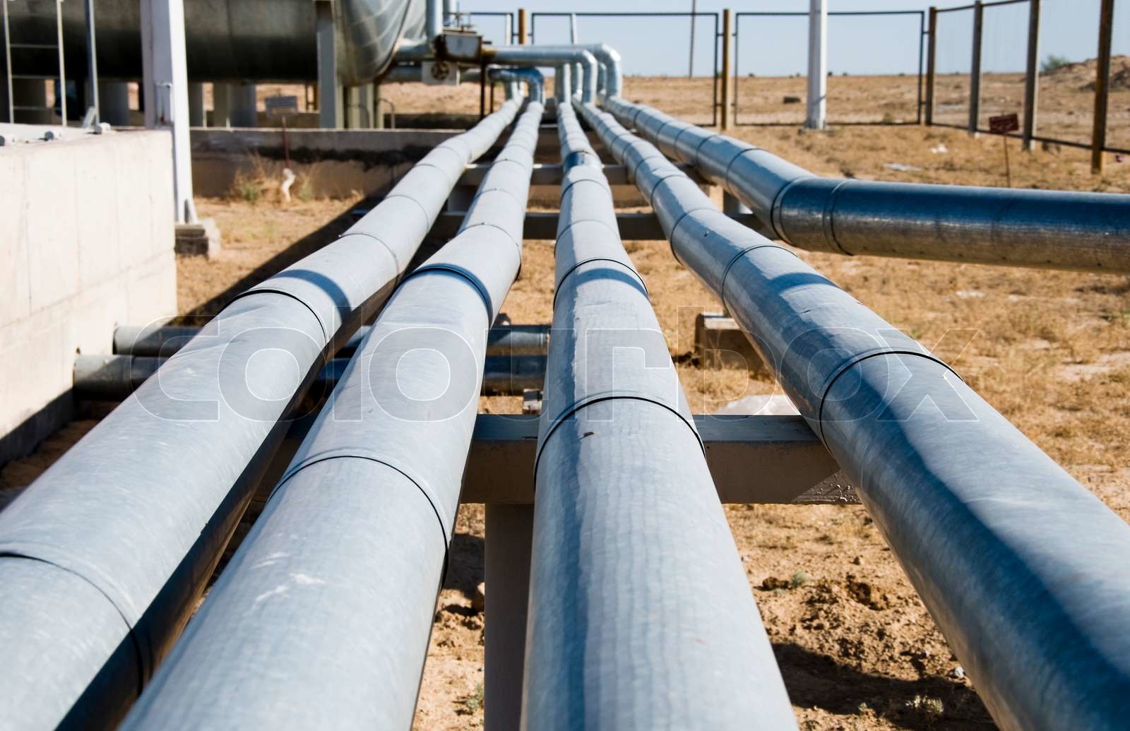 fuel pipes on site | Stock image | Colourbox