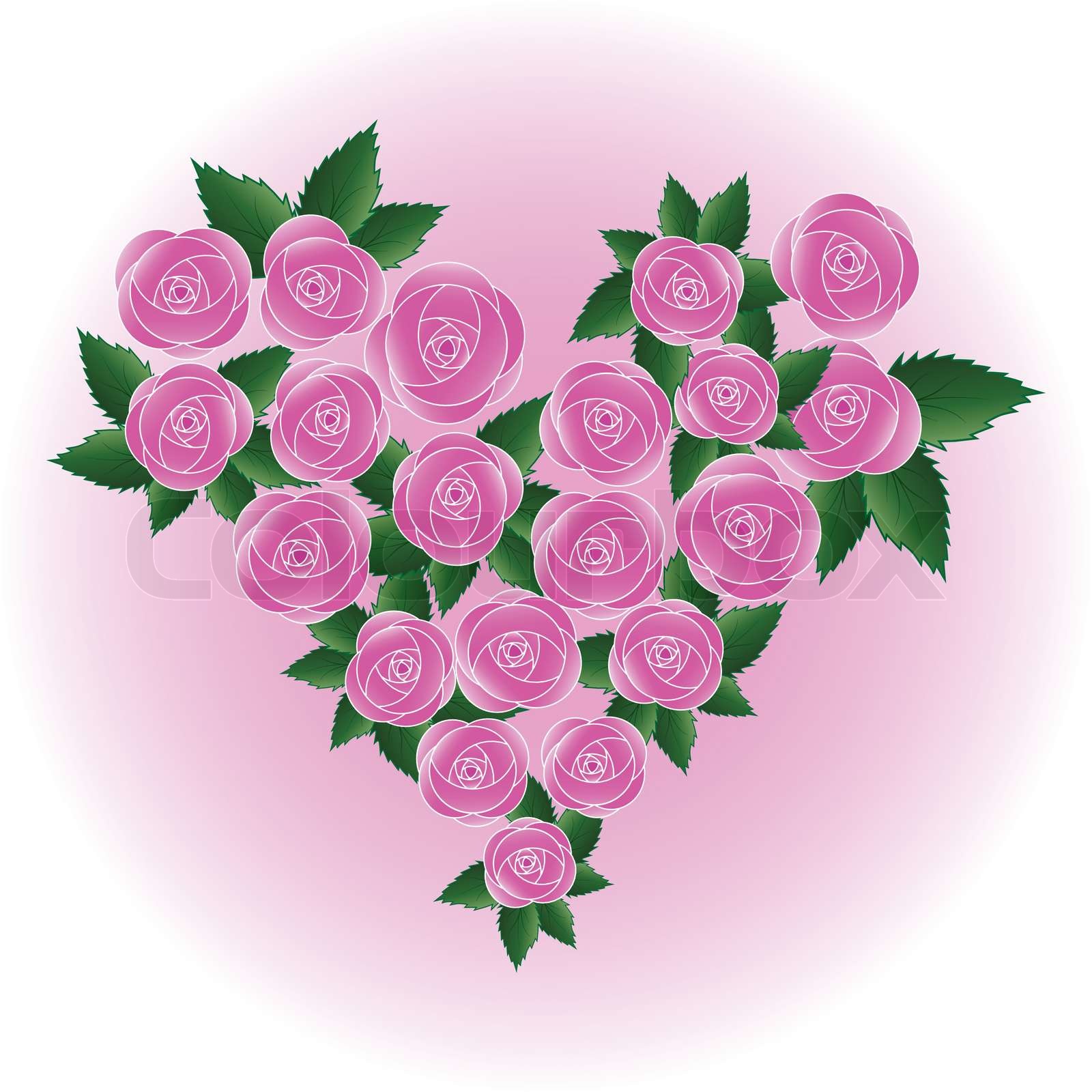 Pink art vector rose heart | Stock vector | Colourbox