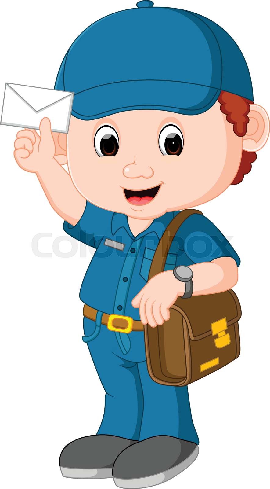 postman cartoon | Stock vector | Colourbox