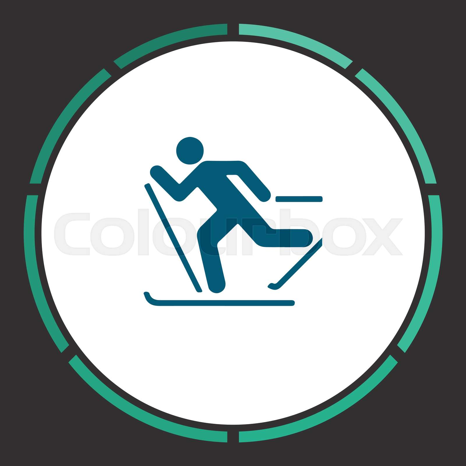 Skiing Icon Vector | Stock vector | Colourbox