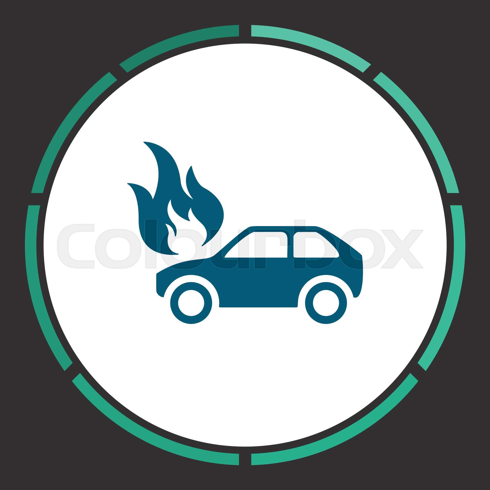 Car fire Icon Vector | Stock vector | Colourbox
